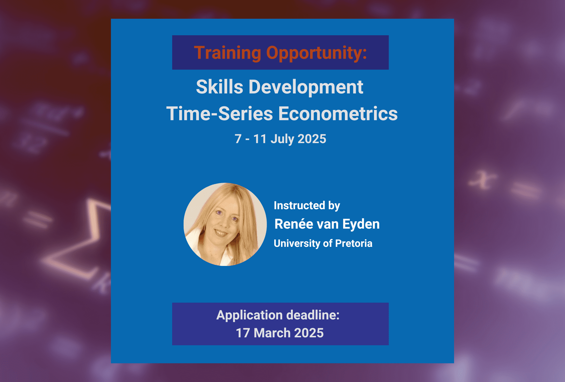 Training Opportunity: Time-Series Econometrics | Economic Research ...